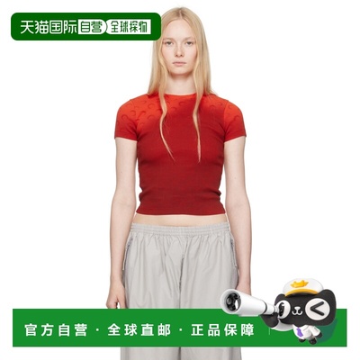1h可退 香港直邮Marine Serre 女士 红色 Moon Faded Jersey Baby