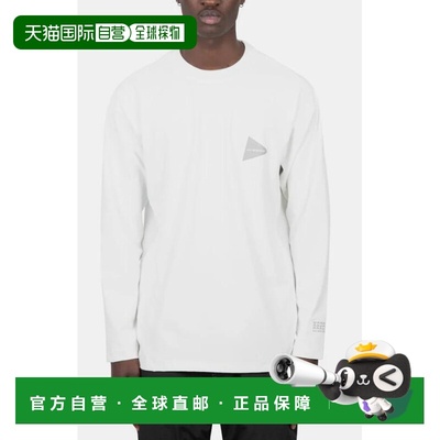1h可退 香港直邮And Wander 男士 manche longue blanc 徽标T恤 5