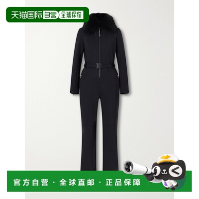 香港直邮YVES SALOMON 女士 Shearling-trimmed belted suit 滑雪