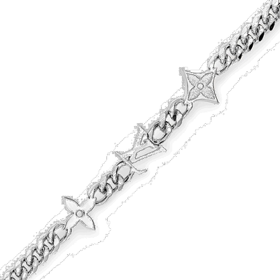 自营LV/路易威登MNG ROW镂刻标识可调节手链银色男士