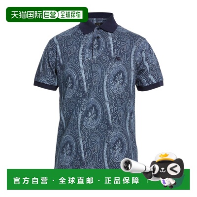 香港直邮Etro 艾特罗 男士 Polo衫 blue蓝色 舒适时尚