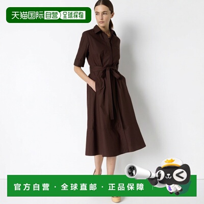自营欧洲直邮GERARD DAREL RANA女士棕色棉质衬衫连衣裙