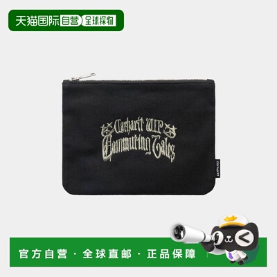 自营欧洲直邮Carhartt WIP Commuting黑色棉拉链钱包男女通用