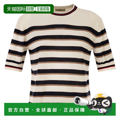 香港直邮Herno 女士 短袖条纹棉质套头衫 MG000239D72118