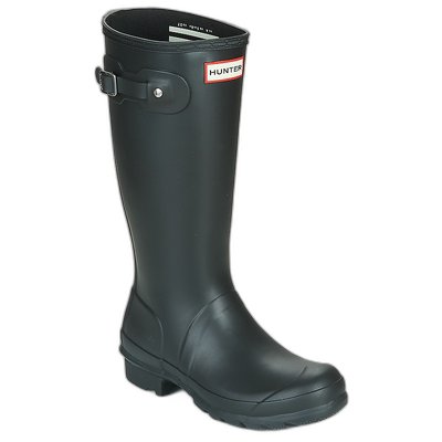 自营｜hunter 儿童黑色橡胶户外防水防滑露营踩水长筒时尚雨靴