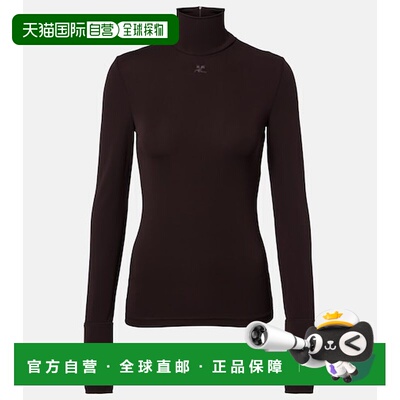 香港直邮Courreges 女士 针织高领毛衣 brown棕色 舒适时尚