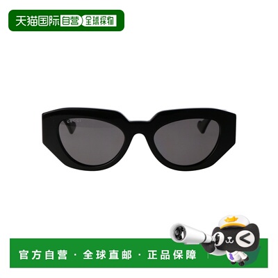 1h可退 香港直邮GUCCI 女士眼镜 GG1421S001 CO 黑色 几何框太阳