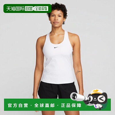 自营欧洲直邮Nike耐克 Dri-Fit Swoosh Bra女士白色聚酯纤维运动