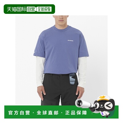 自营欧洲直邮Salomon萨洛蒙 WILD RAYS GRAPHIC男士灰蓝色棉质短T