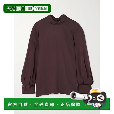 1h可退 THEORY 希尔瑞 女士 Tie-detailed 真丝衫 P10025