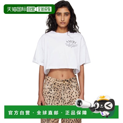 1h可退 香港直邮AMIRI 女士 Arts District 徽标T恤 AWJYTE1034