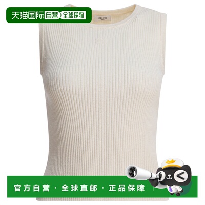 1h可退 香港直邮Celine 思琳 女士 圆领背心 RX03C861Z white白色