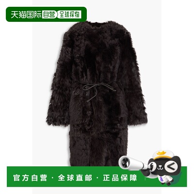 1h可退 香港直邮ZIMMERMANN 女士 束带毛羊皮大衣 7974JF231CHOCO