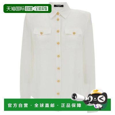 香港直邮Balmain 巴尔曼 女士 长袖纽扣衬衫 CF1HS050SD42真丝