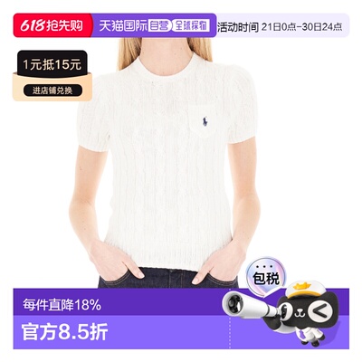 香港直邮Polo Ralph Lauren Polo 拉夫 劳伦 女士 短袖粗线针织毛