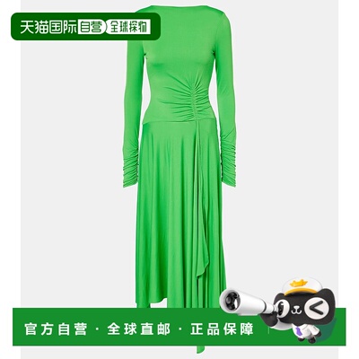 香港直邮Acne Studios 艾克妮 女士 Else 褶皱不对称中长连衣裙 0