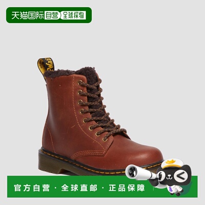 欧洲直邮DrMartens马丁大夫 1460 Serena儿童棕红色皮革靴