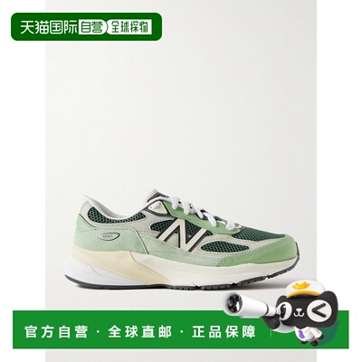 1h可退 New Balance  男士 990v6 皮革边绒面革网纱运动运动鞋
