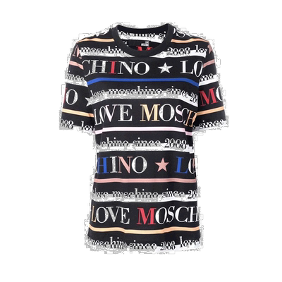 香港直邮Moschino logo条纹印花T恤 W4F1500M3997-0013短袖