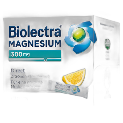 欧洲直邮德国Biolectra氧化镁300mg补镁口溶粉60包无糖柠檬味抽筋