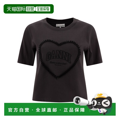 欧洲直邮ganni 女士 上装T恤正品时尚百搭舒适减龄流行穿搭高级感