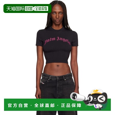 1h可退 香港直邮Palm Angels 棕榈天使 女士 黑色 Curved Logo Ba