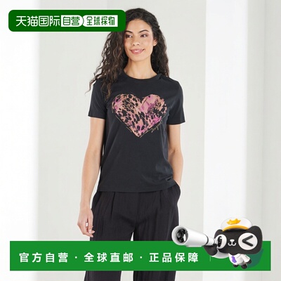 欧洲直邮Desigual 多思奇格 女装 短袖T恤衫 春夏 黑色 TIGER COR