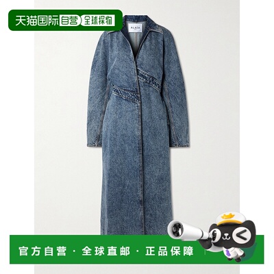 1h可退 香港直邮Alaia 女士 螺旋形不对称牛仔大衣 AA9M1067T535A