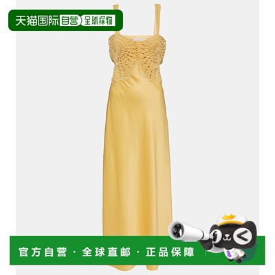 1h可退 香港直邮Simkhai 女士 Roberta 钩花缎面长款连衣裙 00139