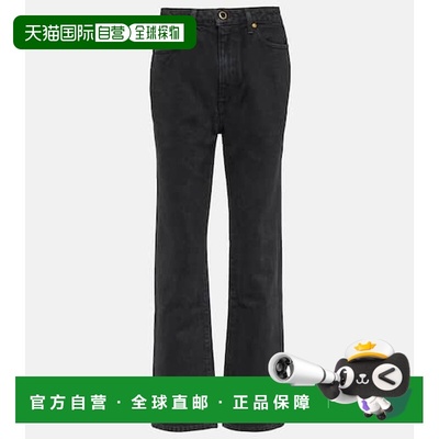 香港直邮KHAITE 女士 Abigail 高腰直筒牛仔裤 black黑色 舒适时