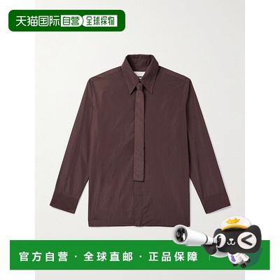 香港直邮Jil Sander 吉尔 桑达 男士 Tie-Detailed 修身塔夫绸衬