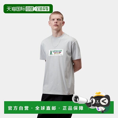 自营欧洲直邮Carhartt WIP Bumper Stickers男士浅灰色棉质印花短