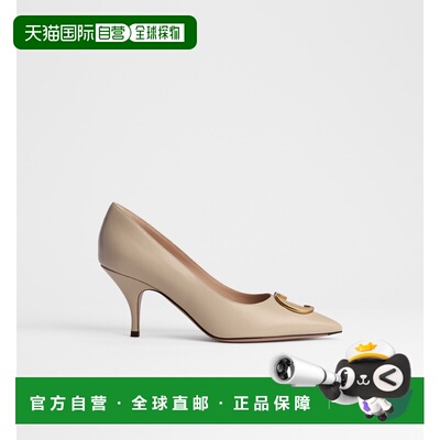 自营1h可退 欧洲直邮Dior迪奥  Initials女士米色羊皮革高跟鞋