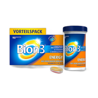 欧洲直邮德国药房Bion益生菌复合维生素90粒恢复体力精力肠道健康