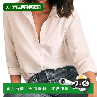 自营欧洲直邮Sezane女士衬衫白色TOMBOY有机棉长袖休闲时尚纯色百