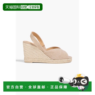 香港直邮CastaÑer 女士 Brisa 帆布坡跟露跟凉鞋 0233962017SAND