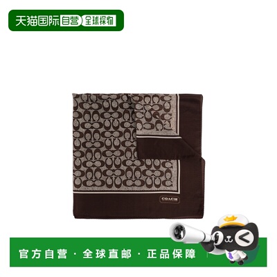 香港直邮COACH 女士围巾 29C2755MPL AW2025 棕色 字母丝巾配饰
