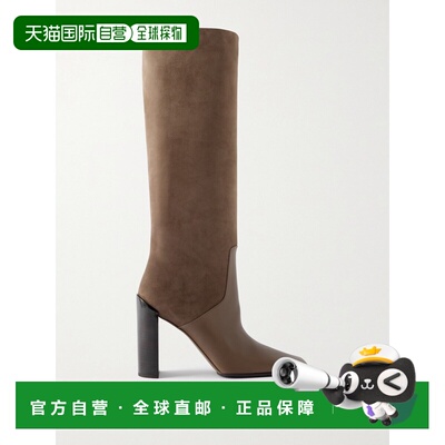 1h可退 香港直邮alaia 女士 皮质牛巴革及膝靴子 AA3O2025I133