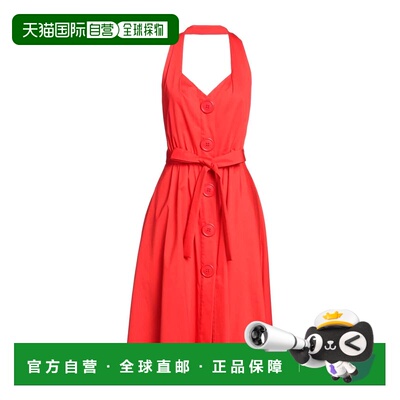 1h可退 香港直邮Moschino 莫斯奇诺 女士 中长连衣裙 red红色 舒