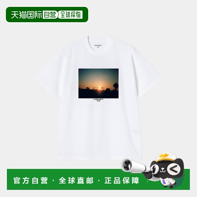 自营欧洲直邮Carhartt WIP Warm Views男士白色棉质印花短袖T恤