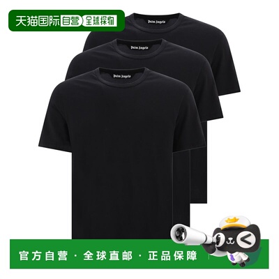 1h可退 香港直邮Palm Angels 棕榈天使 男士 三件装黑色 T 恤 PMU