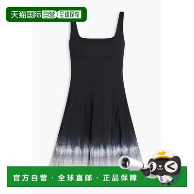 1h可退 香港直邮Staud 女士 Wells 扎染棉混纺府绸迷你连衣裙 R25
