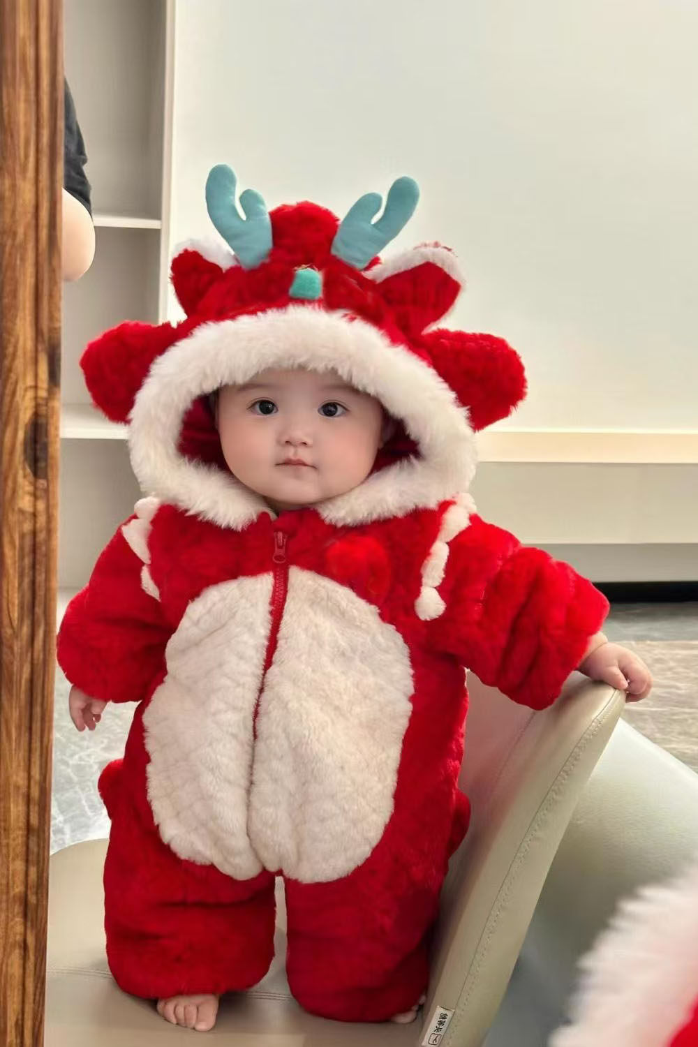 Winter Thickened Warm Baby New Year Outfit Cotton-Padded Jacket Autumn ...