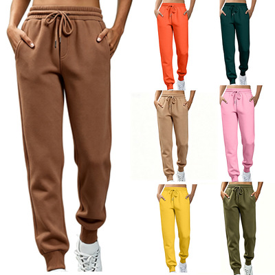 fleece women's loose leg pants, small leg pants