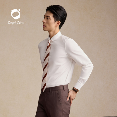 Degre Zero商务工装长袖白色衬衫免烫正装长袖白衬衣工作服男