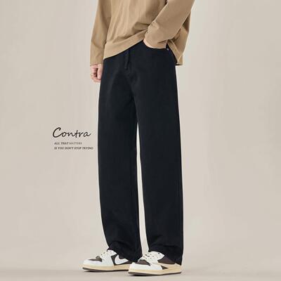 CONTRA黑色牛仔裤男宽松直筒垂感2026春夏季新款休闲阔腿潮流裤子