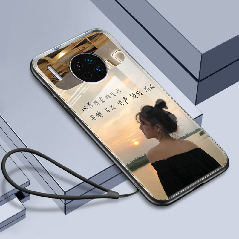 华为mate30手机壳新款网红女孩背影镜面玻璃mate30pro保护套女款mate40外壳30epro防摔mate40pro带镜子40e_虎窝淘