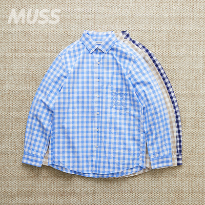 现货 NONNATIVE DWELLER BD SHIRT 日产水洗棉刺绣格纹衬衫 25SS