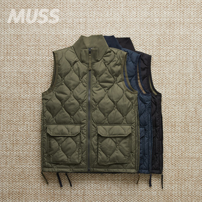 TAION立领绗缝复古保暖羽绒马甲