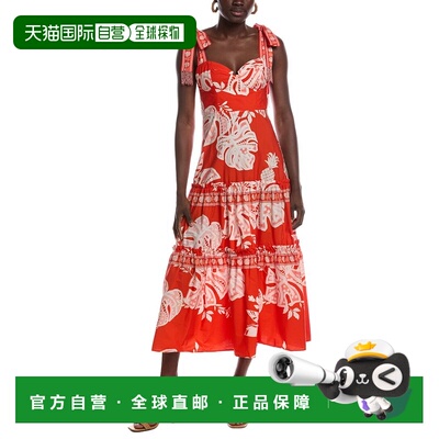自营farm rio法姆里约中长连衣裙-红色 美国奥莱直发